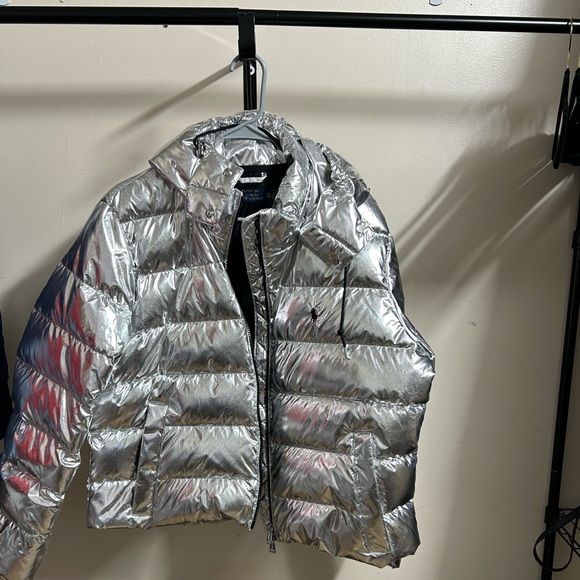 Polo Ralph Lauren | Jackets & Coats | Polo Ralph Lauren Silver Metallic ...
